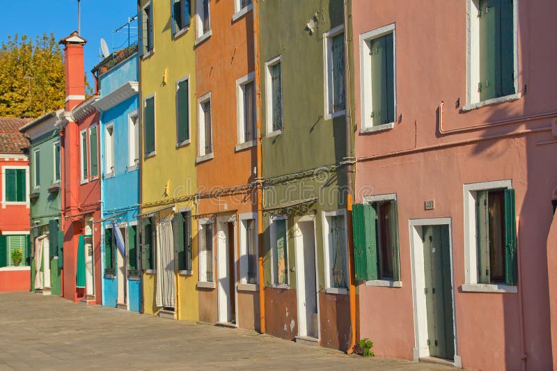 Nice Color Houses in Row (horizontally) Stock Photo - Image of italy ...