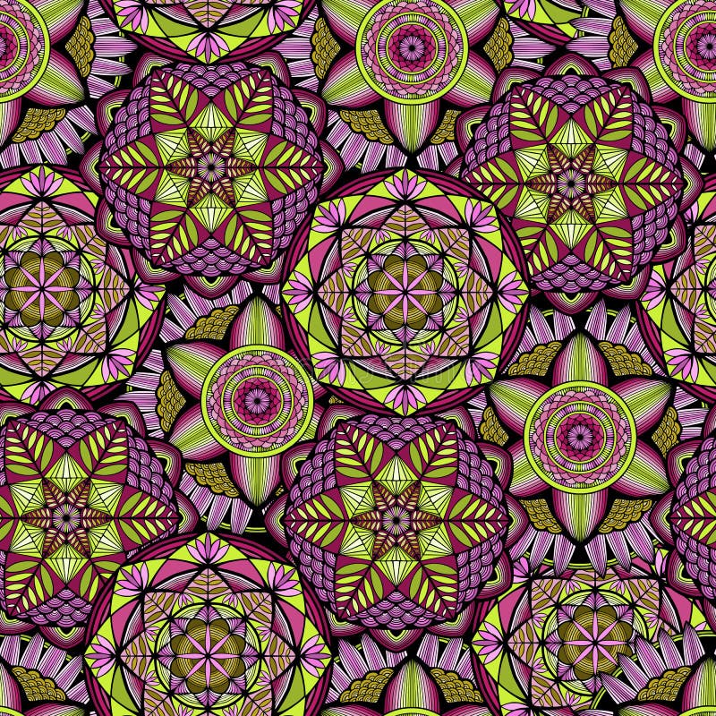 Nice Colorful Mandala. Vector Seamless Pattern. Stock Vector ...