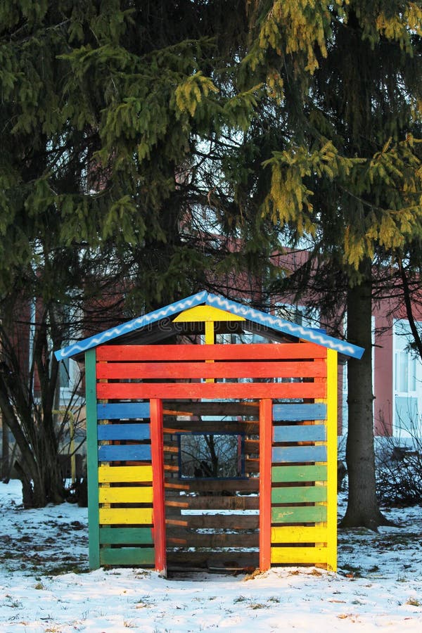 Nice Colorful Small House for Children. Stock Photo - Image of patio ...