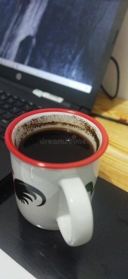 Nice Combination Coffee and Work Stock Image - Image of coff, coffee ...