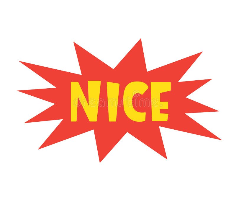 Nice comic word stock vector. Illustration of humor, boom - 96187180