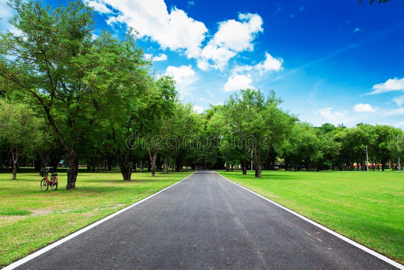 Nice Country Road with Blue Sky Stock Image - Image of motion, scenery ...