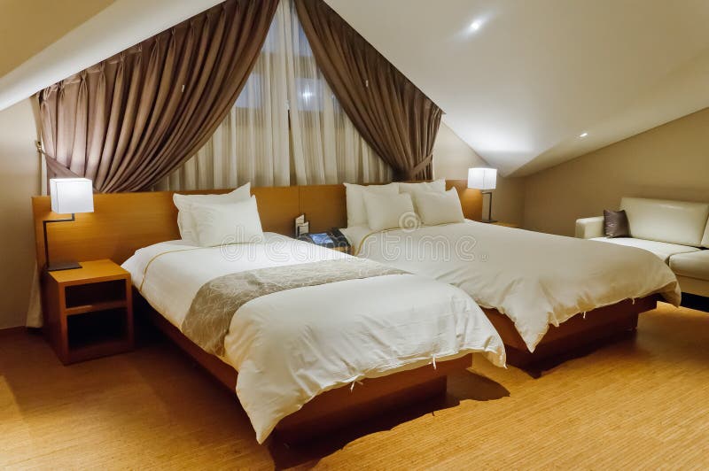 Nice Cozy and Warm Modern Bedroom Interior Stock Image - Image of ...