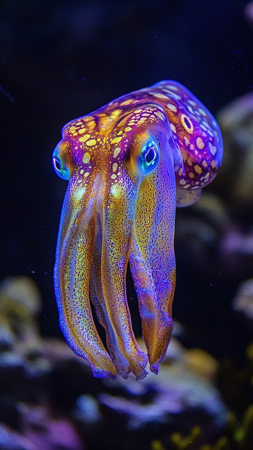 A Nice Cuttlefish Wallpaper for Smartphone Stock Illustration ...