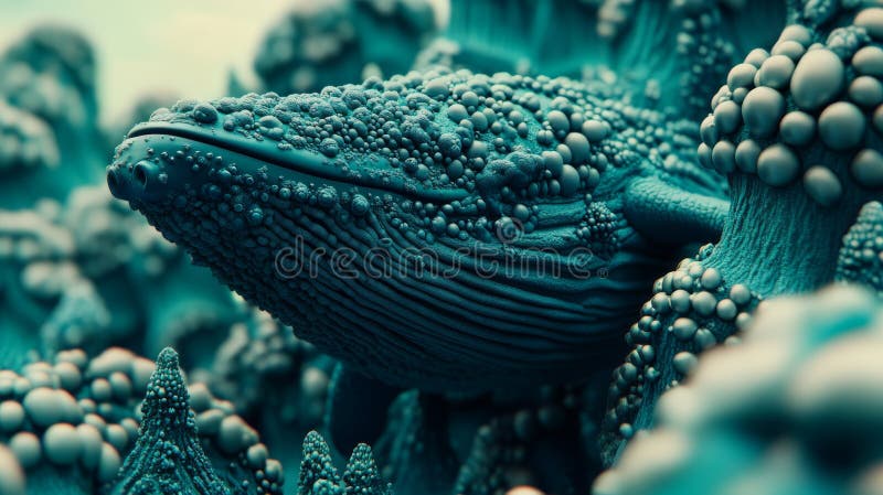 A Nice 3D Wallpaper is Formed by a Pretty Blue Whale and Pearls Stock ...