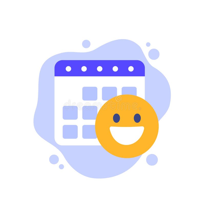 Nice Day Icon with a Calendar and Emoji, Vector Stock Vector ...