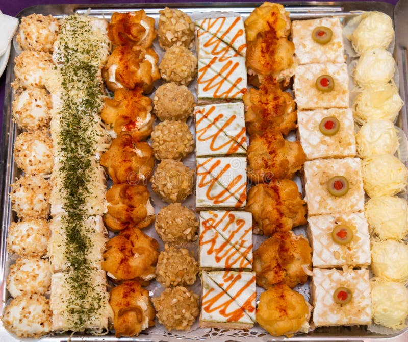 Nice Decorated Catering on Plate Stock Image - Image of horizontal ...