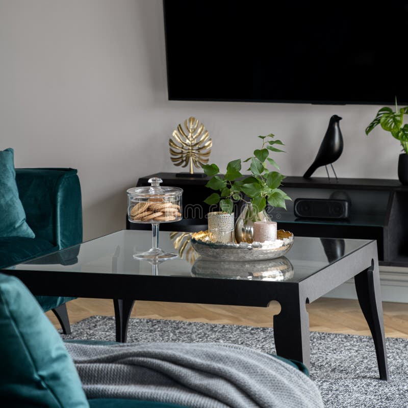 Nice Decorations on Coffee Table, Close Up Stock Image - Image of fancy ...