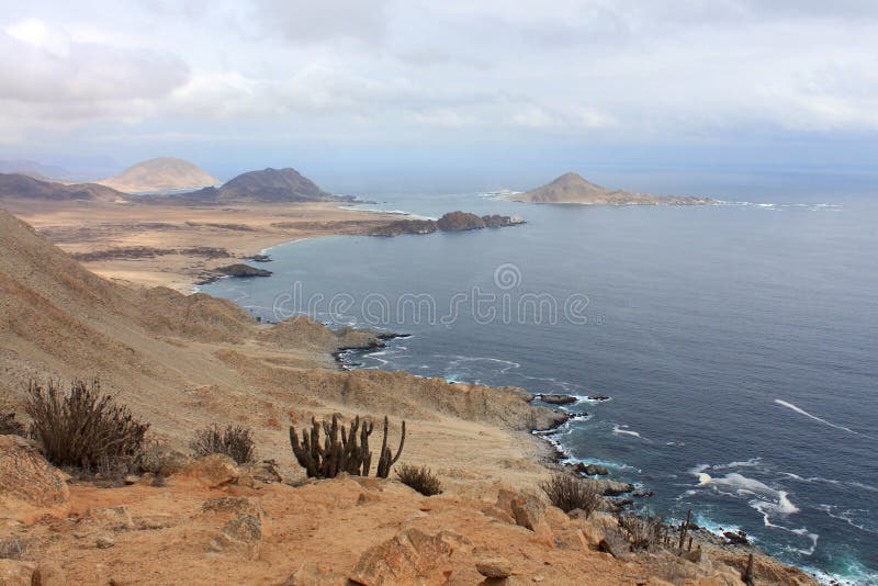 Nice Desert Landscape with Ocean View Stock Photo - Image of horizontal ...
