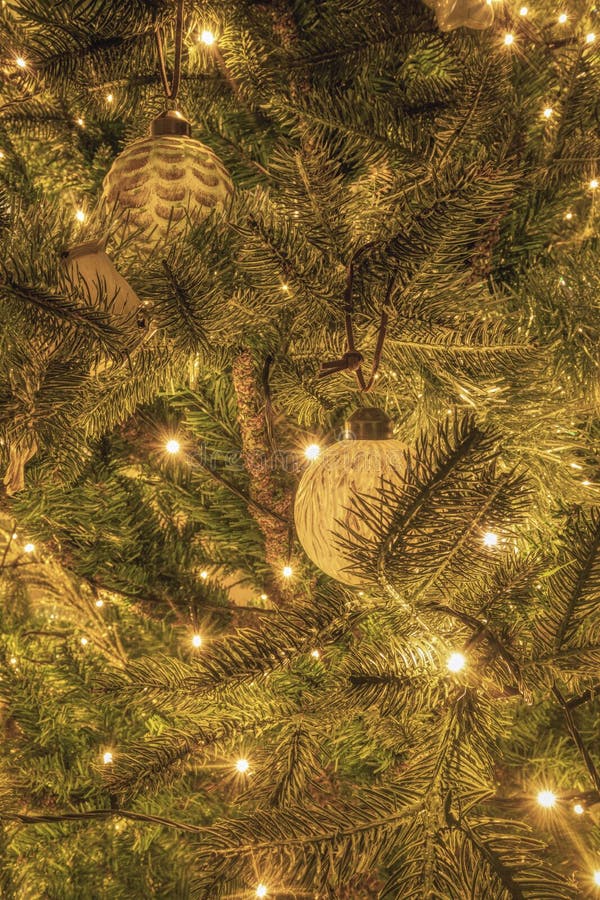 Nice Detail Picture of a Part of a Christmas Tree with Christmas ...