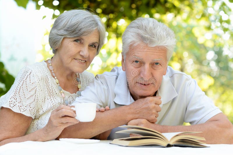Nice elderly couple stock image. Image of book, human - 46621193