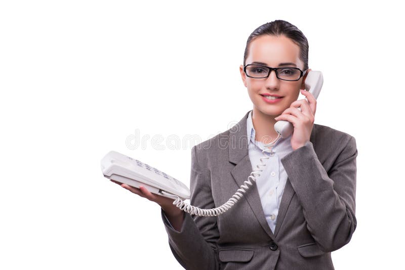 The Nice Elegant Call Center Operator Isolated on White Stock Image ...