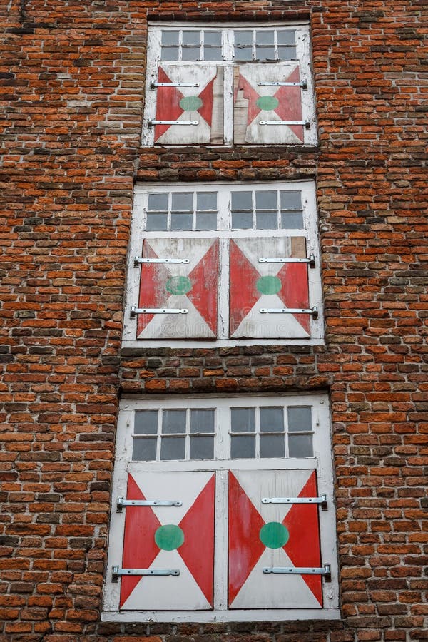 Nice Facade Windows in the Historic Centre of Utrecht Stock Image ...