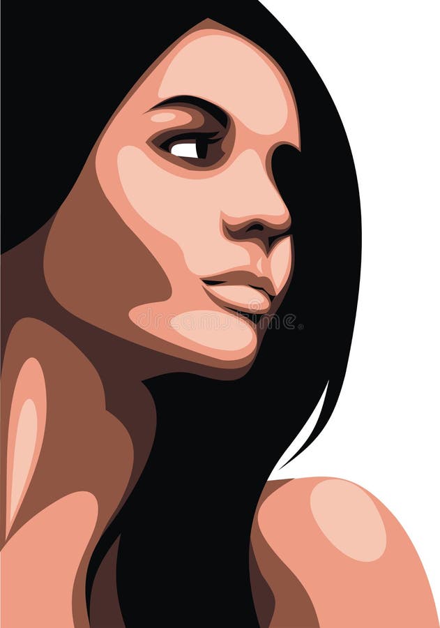 Nice face of girl stock vector. Illustration of fashion - 69503974