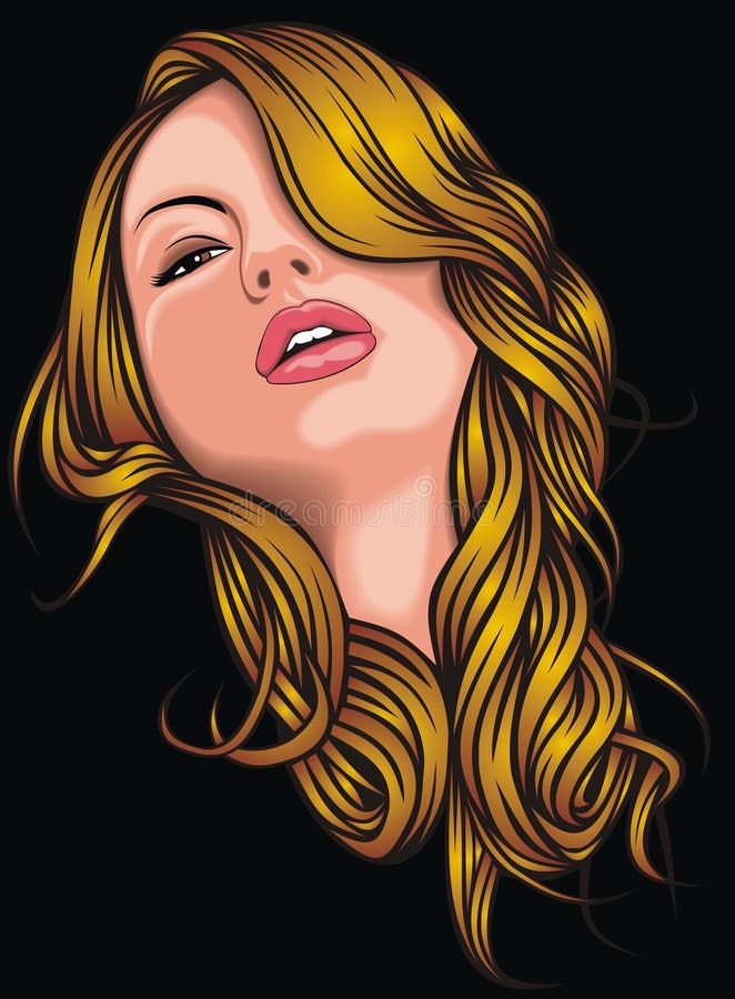 Pretty black woman face stock vector. Illustration of cool - 1205918