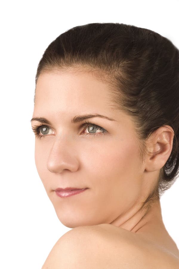 Nice Female Face with Health Skin Stock Photo - Image of feminine ...