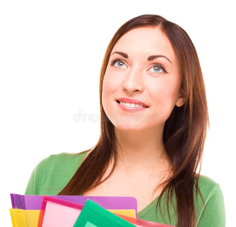 Nice Female Student Smiling and Looking at Camera Stock Image - Image ...