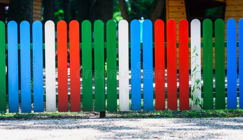 Nice fence colors stock photo. Image of happy, decor - 93690874