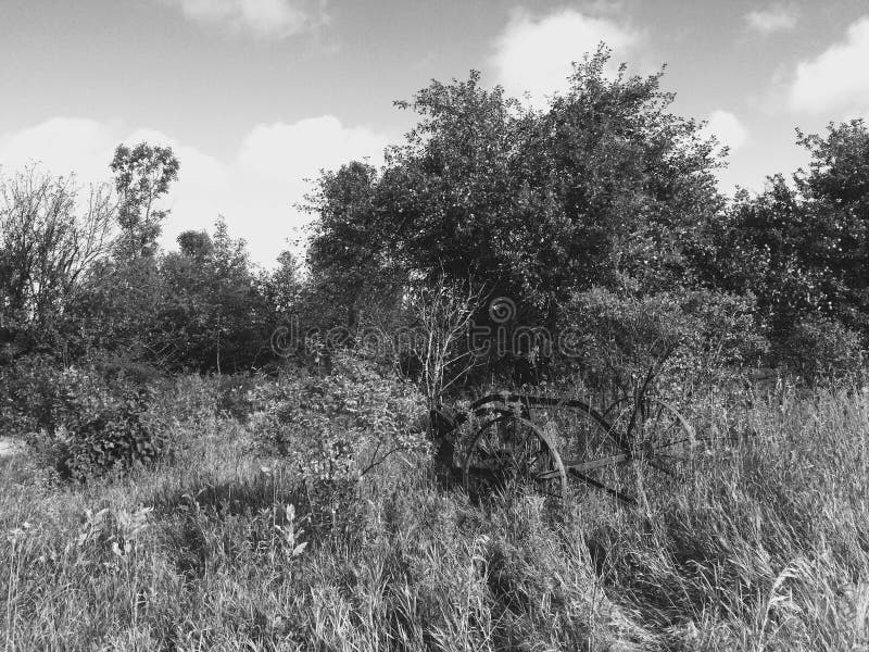 A Nice Field with Farm Equipment Stock Image - Image of piece ...