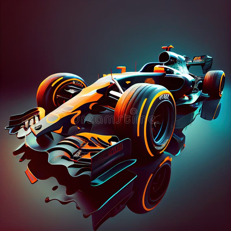 Nice Formula1 Racing Car in Exciting Motion with Bright Colors ...