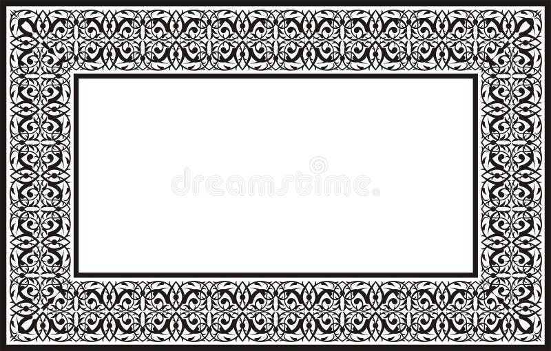 Nice Frame Ornament Pattern Black and White Stock Vector - Illustration ...