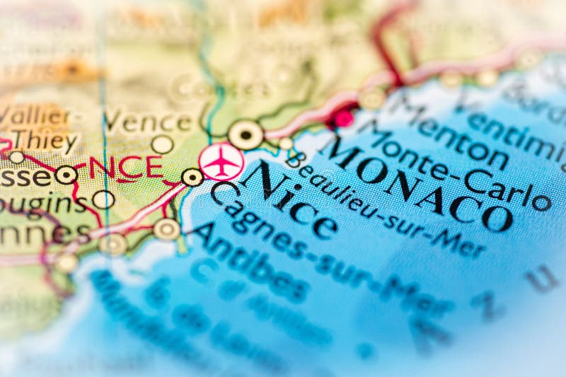 Nice, France Highlighted on a World Map Stock Photo - Image of cities ...