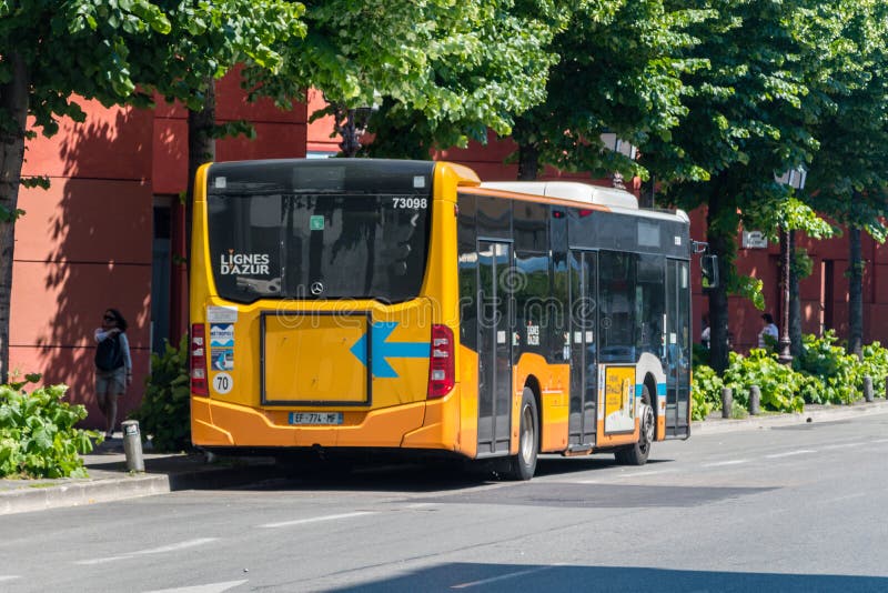 City bus in Nice, France editorial photography. Image of transport ...