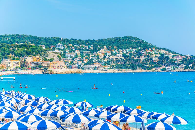 NICE, FRANCE, JUNE 11, 2017: People are Enjoying Summer on a Beach in ...