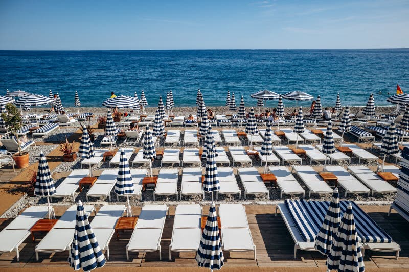 Beach in the Center of Nice at Sunset Editorial Photography - Image of ...