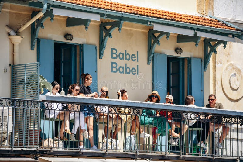 People on the Terrace of Babel Babel Cafe in Nice Editorial Photography ...