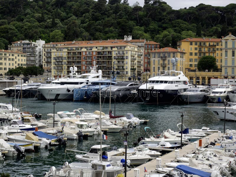 NICE, FRANCE - MAY 29, 2018: View Across the Harbour of Port De Nice ...