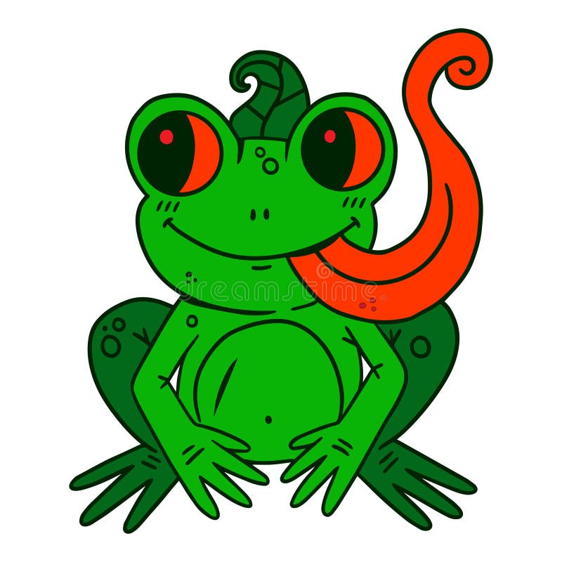 Nice Frog Smiling Face Happy Red Eyes Stock Illustration - Illustration ...