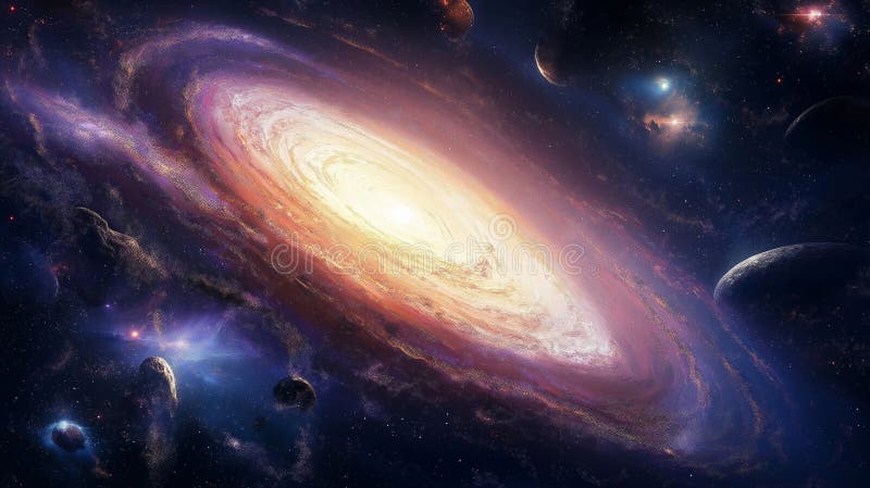 Nice Galaxy Planet Theme for Wallpaper Stock Image - Image of light ...