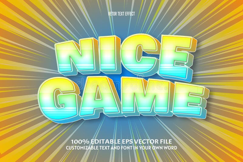 Nice Game Editable Text Effect 3 Dimension Emboss Comic Style Stock ...