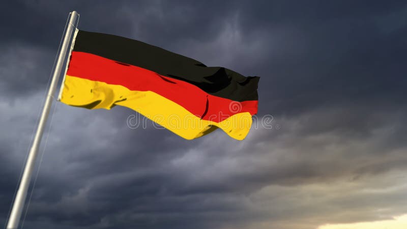 Pretty Germany Flag on Heavy Dark Clouds Backdrop - Abstract 3D ...