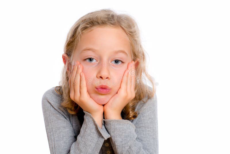 Nice girl give a peck stock photo. Image of children - 47673540