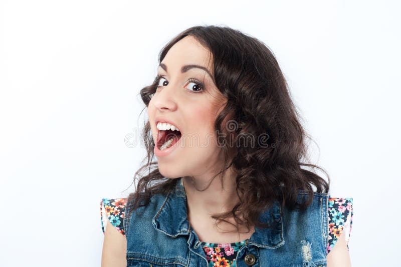 Nice girl with open mouth stock image. Image of beauty - 49971017