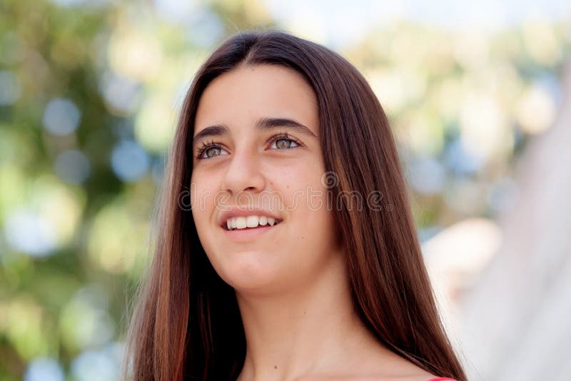 Nice Twelve Years Old Girl with Brown Eyes Stock Photo - Image of ...