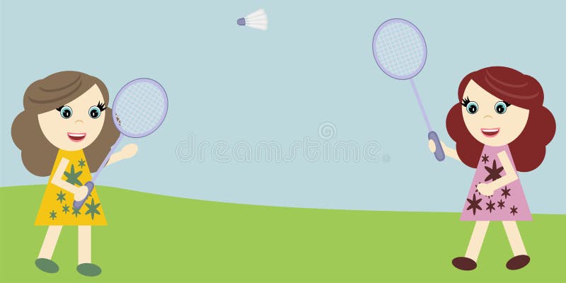 Girls Playing Badminton Stock Illustrations – 86 Girls Playing ...