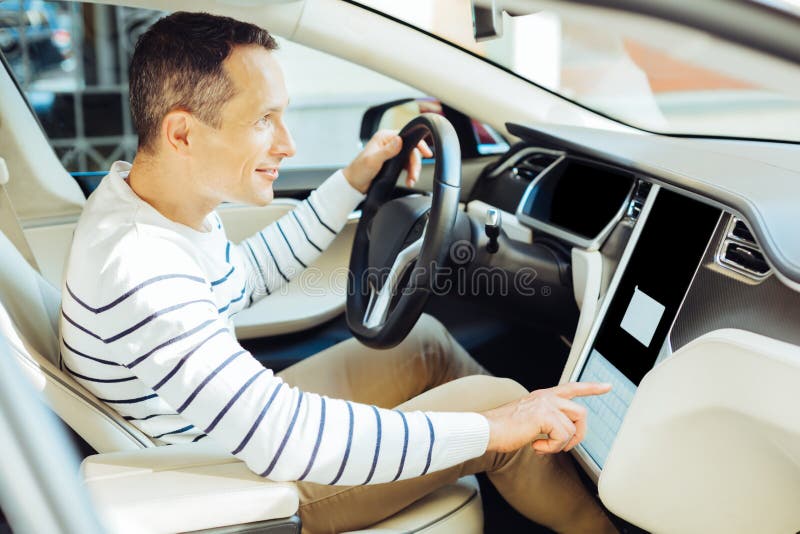 Nice Good Looking Man Starting His Car Stock Image - Image of ...