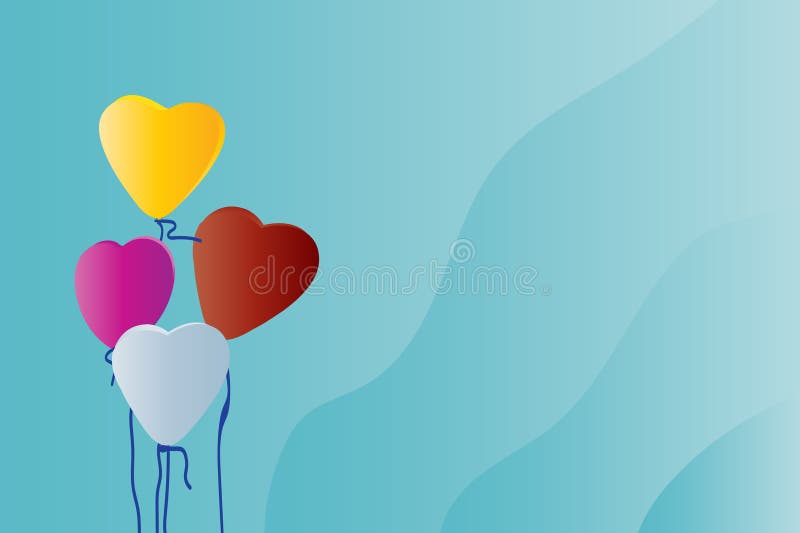 Nice Gradient Background Wallpaper with Colorful Love or Heart Shaped ...