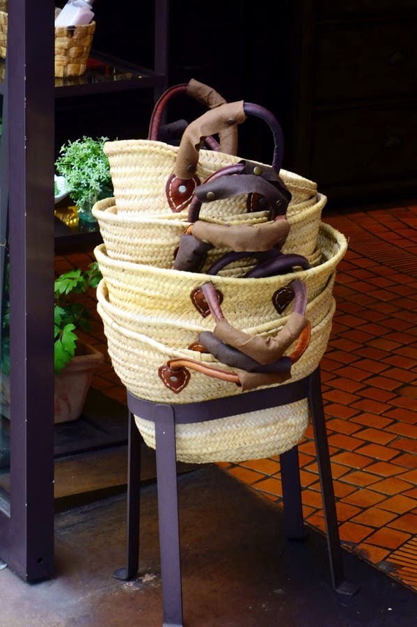 Nice hand baskets stacked stock photo. Image of handmade - 158985320