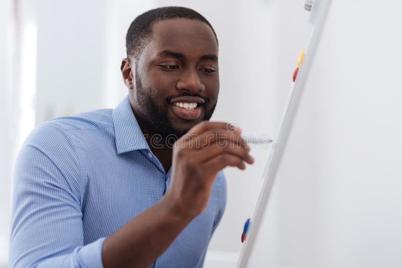Nice Handsome Man Writing on the Whiteboard Stock Image - Image of ...
