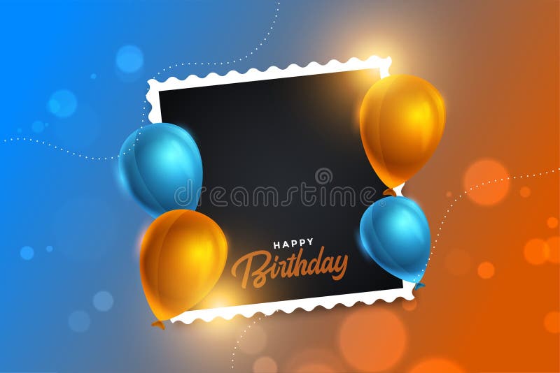 Nice Happy Birthday Invitation Poster with Blank Picture Frame Design ...