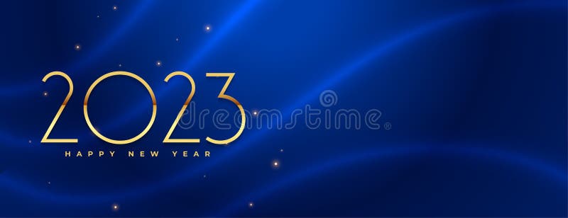 Nice Happy New Year Event Banner with Golden 2023 Text Stock Vector ...
