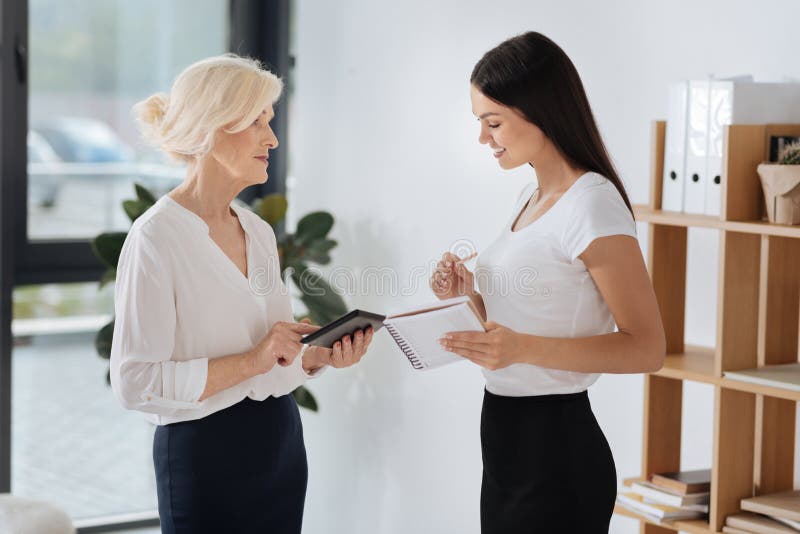 Nice Hard Working Colleagues Standing Together Stock Photo - Image of ...