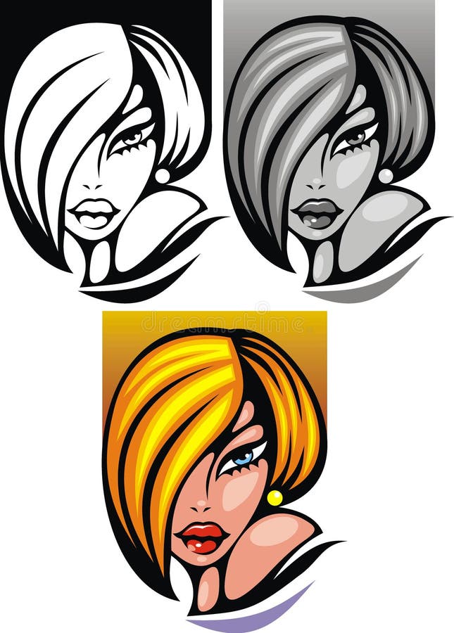 Nice head of woman stock vector. Illustration of beautiful - 56435453