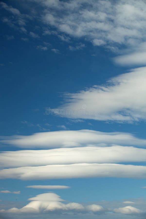 Horizontal Clouds on a Blue Evening Sky Stock Image - Image of outdoor ...