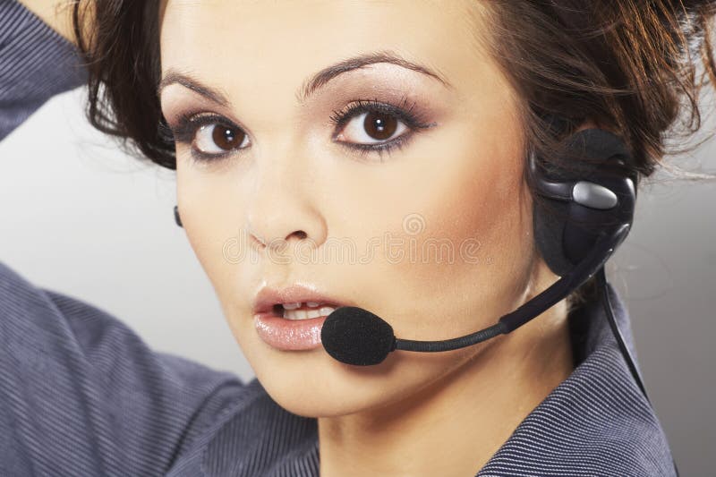 Nice hotline operator stock image. Image of casual, corporate - 7519677