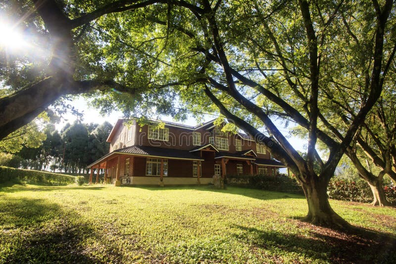 Nice House on the Sunrise Time with Nice Background Stock Image - Image ...